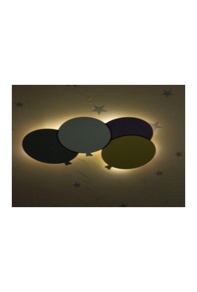 Işıklı Toplar Dükkanı Dekoratif Ahşap Çocuk Odası Ledli Dörtlü Balon Gece Lambası Işıklı Toplar Dükkanı Dekoratif Ahşap Çocuk Odası Ledli Dörtlü Balon Gece Lambası