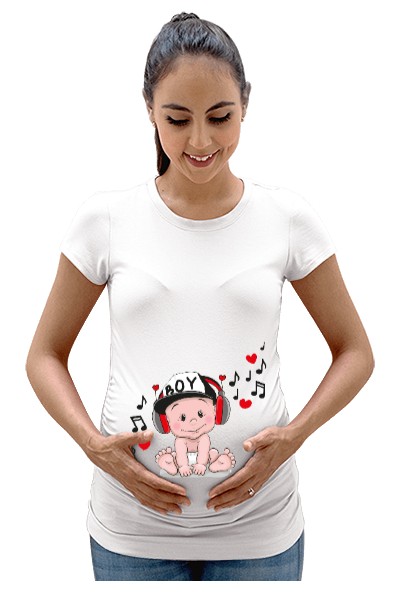 Tisho Müziksever Oğlan Kadın Hamile Tişört Tisho Müziksever Oğlan Kadın Hamile Tişört