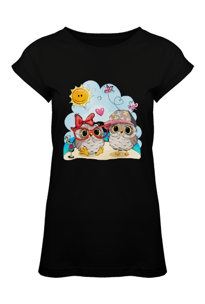 Tisho Baykuş Çifti Tasarımlı Kadın Tunik Tisho Baykuş Çifti Tasarımlı Kadın Tunik