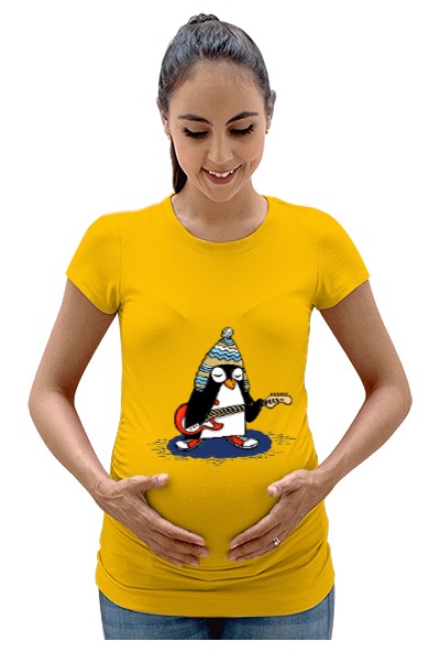 Tisho Penguen Kadın Hamile Tişört