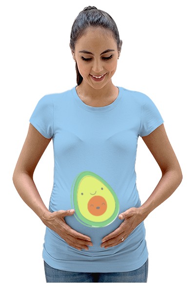 Tisho Şirin Hamile Avokado Kadın Hamile Tişört