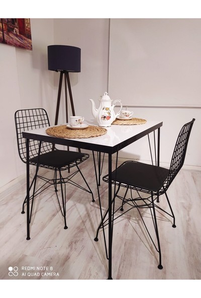 Avvio Ezgi 2 Kişilik Mutfak Yemek Masası Takımı Beyaz