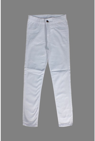 Cix Unisex Çocuk Beyaz Keten Pantolon/ 9-12 Yaş