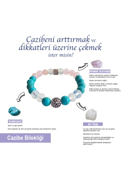 CR7 Cazibe Doğaltaş Kadın Tılsım Bilekliği (Ay Taşı, Pembe Kuvars, Turkuaz Doğal Taş Bileklik) CR7 Cazibe Doğaltaş Kadın Tılsım Bilekliği (Ay Taşı, Pembe Kuvars, Turkuaz Doğal Taş Bileklik)