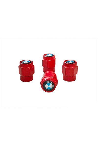 Cms Bmw Kırmızı Sibop Kapağı - Bmw Lüks Sibop Kapağı - Bmw - 4 Adet