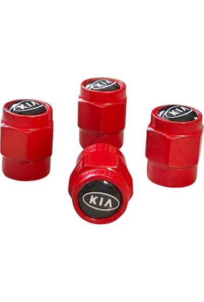 Cms Kıa Kırmızı Sibop Kapağı - Kıa Lüks Sibop Kapağı - Kıa - 4 Adet