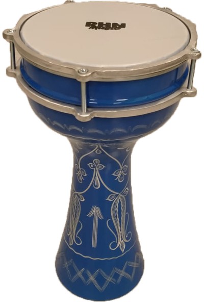 Rhn 240D-BLK Mavi Işlemeli Darbuka Rhn 240D-BLK Mavi Işlemeli Darbuka