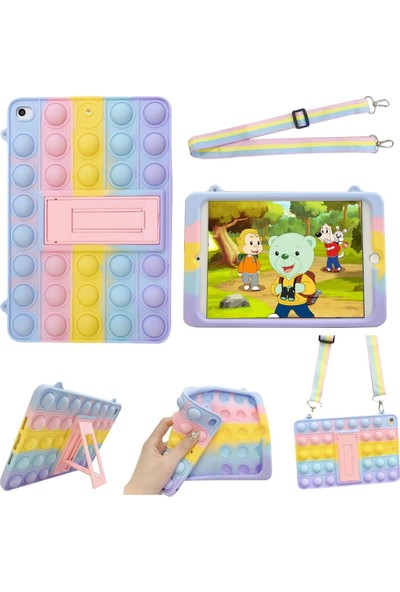 Lionmycase Apple iPad 9. Nesil 10.2 Inç Kılıf Popit Push Bubble Gökkuşağı Tablet Askılı Çocuk Kapak Lionmycase Apple iPad 9. Nesil 10.2 Inç Kılıf Popit Push Bubble Gökkuşağı Tablet Askılı Çocuk Kapak