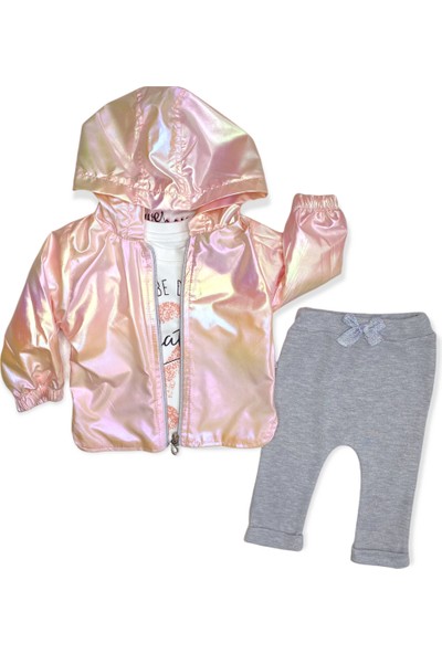 Bobby Kız Pembe 3'lü Yağmurluk Takımı