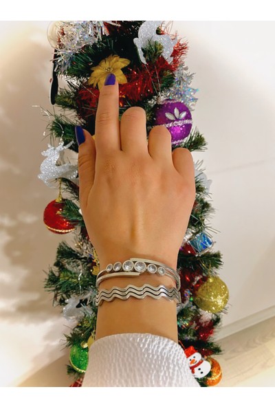 Royal Steels Gümüş Renk Kadın Çelik Bileklik 2'li Kombin Set Royal Steels Gümüş Renk Kadın Çelik Bileklik 2'li Kombin Set