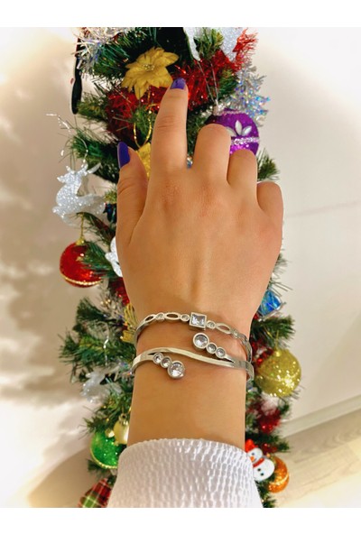 Royal Steels Gümüş Renk Kadın Çelik Bileklik 2'li Kombin Set Royal Steels Gümüş Renk Kadın Çelik Bileklik 2'li Kombin Set