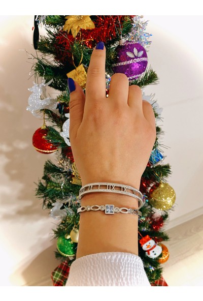 Royal Steels Gümüş Renk Kadın Çelik Bileklik 2'li Kombin Set Royal Steels Gümüş Renk Kadın Çelik Bileklik 2'li Kombin Set