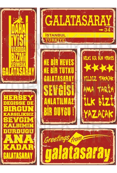 Hayat Poster Galatasaray 6lı Mini Retro Ahşap Poster Seti Hayat Poster Galatasaray 6lı Mini Retro Ahşap Poster Seti