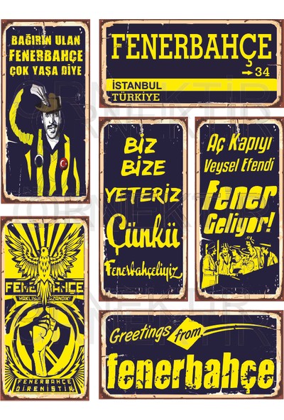 Hayat Poster Fenerbahçe 6lı Mini Retro Ahşap Poster Seti Hayat Poster Fenerbahçe 6lı Mini Retro Ahşap Poster Seti