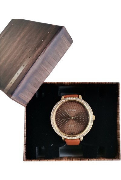 Colesium Kahverengi Deri Kordonlu Şık Kadın Saati AS-0007