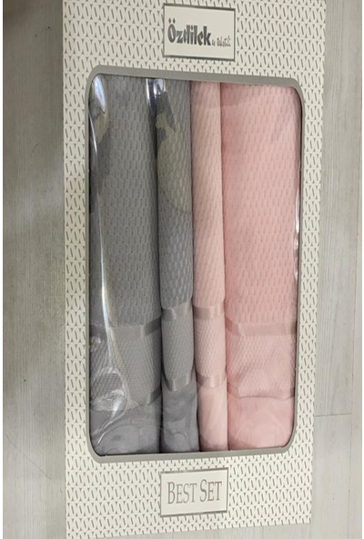 Özdilek Hamam Takımı Bright Gri-Pembe Özdilek Hamam Takımı Bright Gri-Pembe