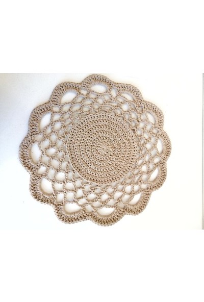 Brn Tasarım 6'lı Leke Tutmaz Polyester Makrome Ipi Ile El Yapımı Örgü Supla & Amerikan Servis Takımı