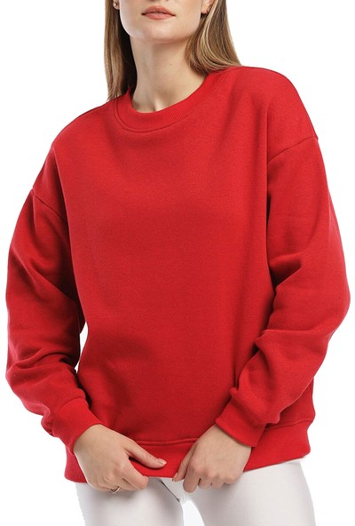 Belifanti Collection Kadın Bisiklet Yaka Iki Iplik Basic Sweatshirt Kırmızı Belifanti Collection Kadın Bisiklet Yaka Iki Iplik Basic Sweatshirt Kırmızı