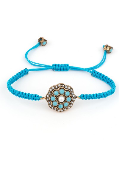 Uslada Bijoux House Macrome Turkuaz Bileklik