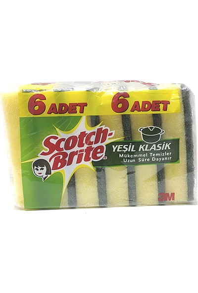 Scotch Brite Yeşil Klasik Sünger 6lı Scotch Brite Yeşil Klasik Sünger 6lı
