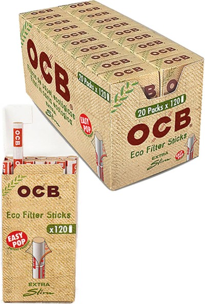 Ocb Ekstra Slim Eco Tutun Filtresi Ocb Sünger Ağızlık Zıvana 20 Paket
