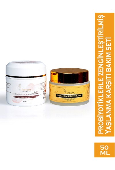 First Life Cosmetic Yaşlanma Karşıttı ve Cilt Beyazlatıcı Krem ( Özel 2 Li Set ) First Life Cosmetic Yaşlanma Karşıttı ve Cilt Beyazlatıcı Krem ( Özel 2 Li Set )