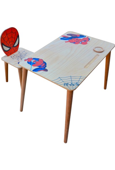 Art Ahşap Ahşap Örümcek Adam Çocuk Masa Sandalye Takımı Aktivite Eğlence Masası Art Ahşap Ahşap Örümcek Adam Çocuk Masa Sandalye Takımı Aktivite Eğlence Masası