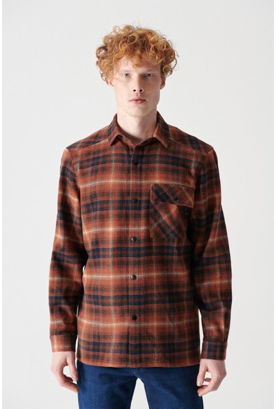 Avva Erkek Kiremit Klasik Yaka Çıtçıtlı Oversized Fit Ceket Mont A12Y6067 Avva Erkek Kiremit Klasik Yaka Çıtçıtlı Oversized Fit Ceket Mont A12Y6067