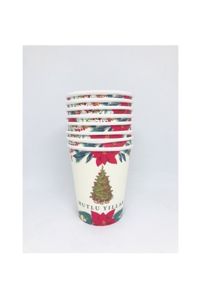 Hediyedebiz Yılbaşı Temalı 8 Li Bardak