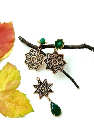 Kaldini 2lu Kadın Kolye ve Küpe, Takı Seti