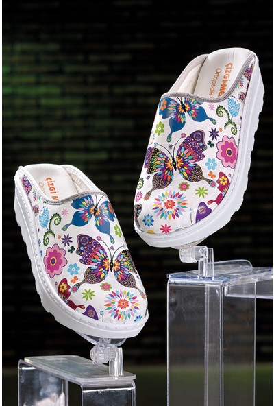 Çizgi Medikal Fit Kelebek Klasik Kadın Sabo Terlik Doktor Hemşire Hastane Terliği