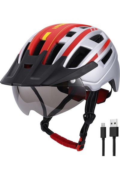 USB Şarj LED Arka Lambası ile Bisiklet Binme Kask USB Şarj LED Arka Lambası ile Bisiklet Binme Kask