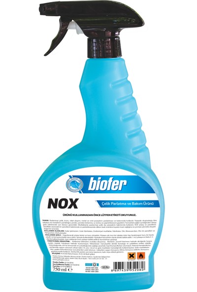 Biofer Nox Çelik Parlatma ve Bakım Ürünü 750 ml