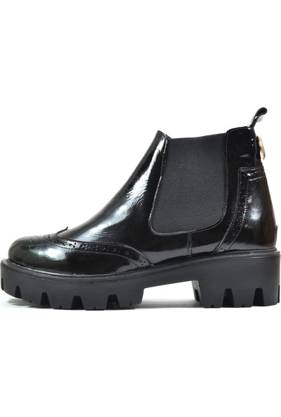 Beety 0150 Deri Rugan Oxford Lastikli Kadın Bot
