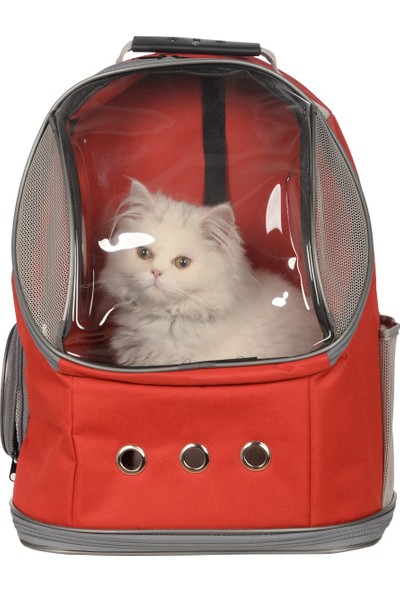 Tropheus Çanta Ufo Kedi ve Köpek Seyahat Çantası Ön Şeffaf Astronot Kırmızı Tropheus Çanta Ufo Kedi ve Köpek Seyahat Çantası Ön Şeffaf Astronot Kırmızı