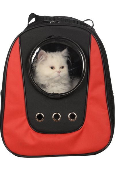 Telescop Kedi ve Köpek Taşıma Çantası Kırmızı