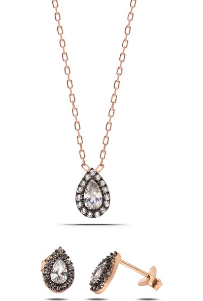 Parmas Design Montürlü Damla Model Kadın Gümüş Set