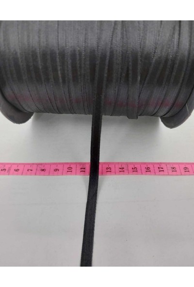 Saten Kurdale Siyah Renk 6mm 10 Metre