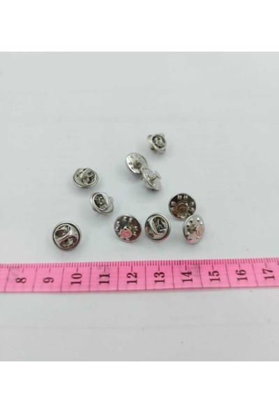 Rozet Gümüş Renk 20 Adet (Kelebek ve Çivi Takım)