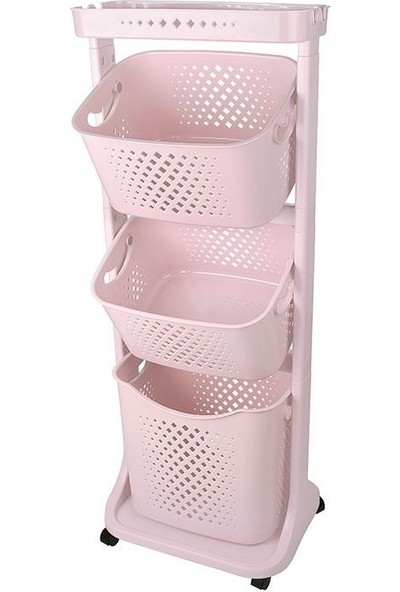 Kat Kat Sepet Organizeri Mutfak Banyo Düzenleyici No:4 Pembe Kat Kat Sepet Organizeri Mutfak Banyo Düzenleyici No:4 Pembe