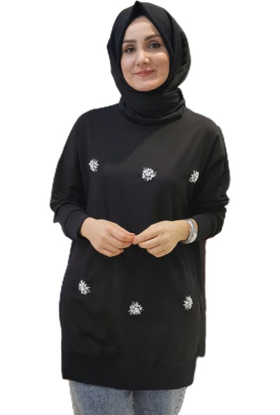 Soul Taşlı Tunik Siyah