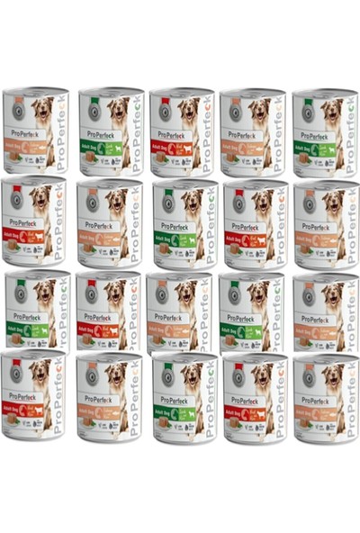 Pro Perfeck Karışık Tahılsız Ezme Köpek Konservesi 400 gr 20 Adet Pro Perfeck Karışık Tahılsız Ezme Köpek Konservesi 400 gr 20 Adet
