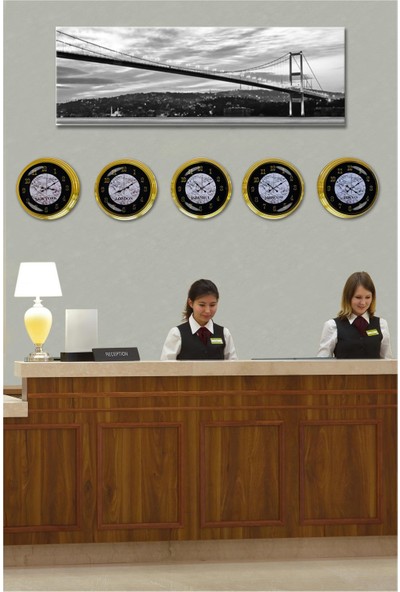 Platin Saat 40 cm Gold Metal 5 Adet Set Otel Dünya Saati Platin Saat 40 cm Gold Metal 5 Adet Set Otel Dünya Saati
