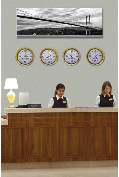 Platin Saat 40 cm Gold Metal 4 Adet Set Otel Dünya Saati Platin Saat 40 cm Gold Metal 4 Adet Set Otel Dünya Saati
