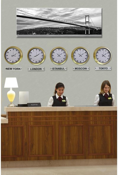 Platin Saat 40 cm Prinç Metal 5 Adet Set Otel Dünya Saati Platin Saat 40 cm Prinç Metal 5 Adet Set Otel Dünya Saati