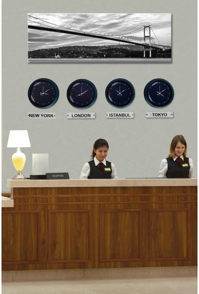 Platin Saat 40 cm Antrasit Metal 4 Adet Set Otel Dünya Saati Platin Saat 40 cm Antrasit Metal 4 Adet Set Otel Dünya Saati