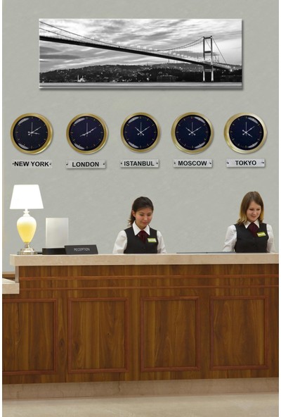 Platin Saat 36 cm Prinç Metal 5 Adet Set Otel Dünya Saati Platin Saat 36 cm Prinç Metal 5 Adet Set Otel Dünya Saati