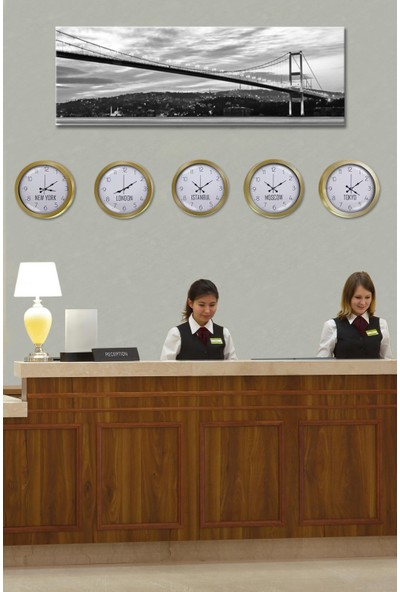 Platin Saat 36 cm Prinç Metal 5 Adet Set Otel Dünya Saati Platin Saat 36 cm Prinç Metal 5 Adet Set Otel Dünya Saati