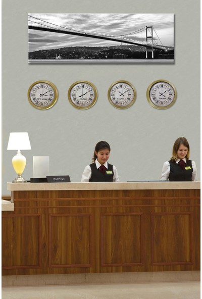 Platin Saat 36 cm Prinç Metal 4 Adet Set Otel Dünya Saati Platin Saat 36 cm Prinç Metal 4 Adet Set Otel Dünya Saati