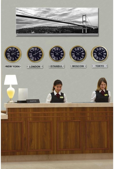 Platin Saat 36 cm Prinç Metal 5 Adet Set Otel Dünya Saati Platin Saat 36 cm Prinç Metal 5 Adet Set Otel Dünya Saati